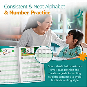 Channie's Alphabet Tracing & Writing Pad, Practice Visual Handwriting & Storytelling Workbooks, 80 Pages Front & Back, 40 Sheets, Grades PreK – 1st, Size 8.5” x 11” Summer School, Summer Bridge