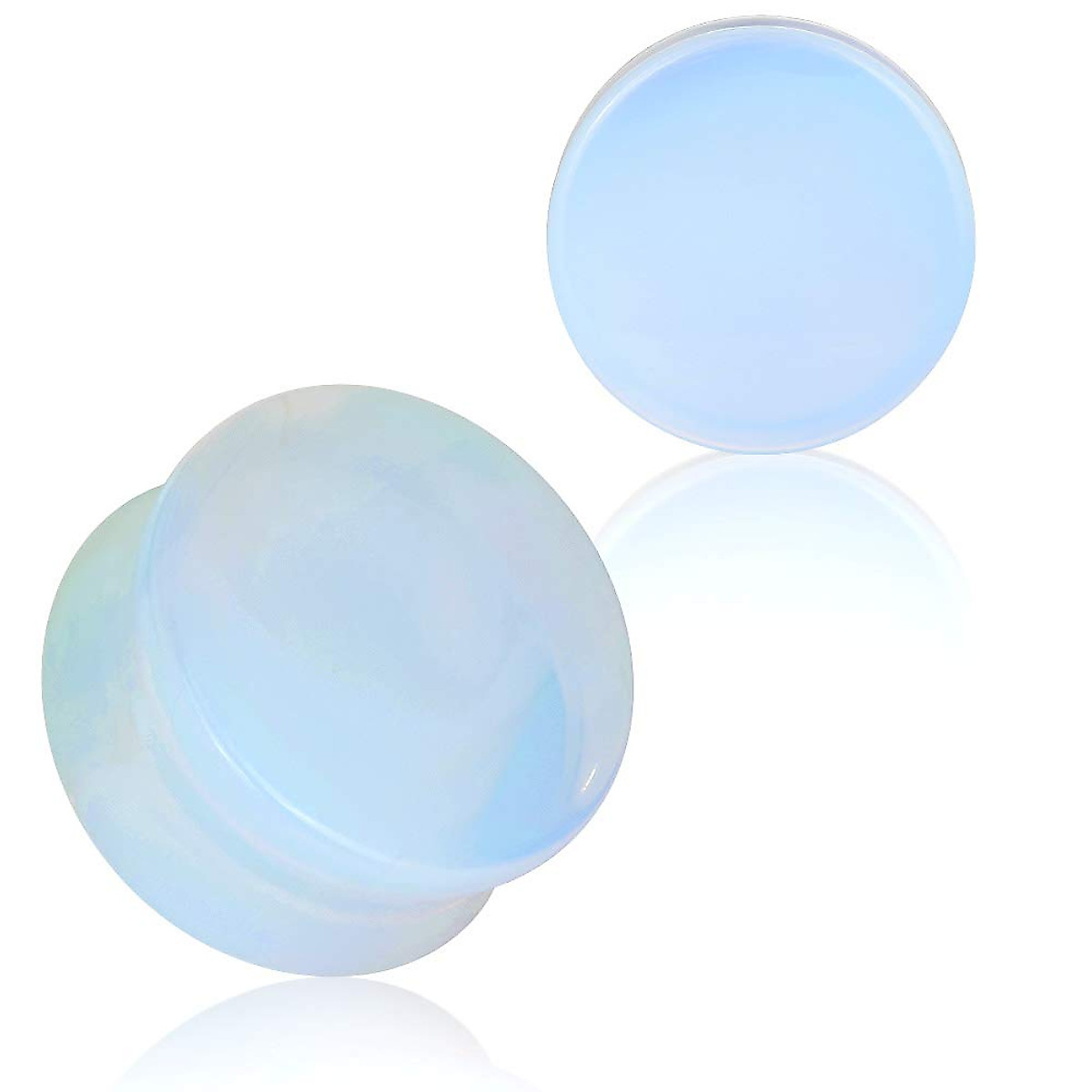 Stuppendux Opal Protein Stone Flared Flexied Ear Tunnels Expander Plugs Stretcher Kit Gauge 7/8" 22MM