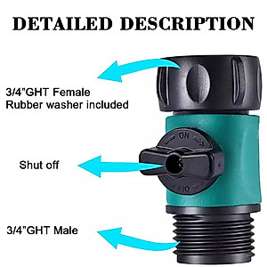 La Farah Garden Hose Shut Off Valve,Plastic Garden Hose Quick Connect Fittings,3/4" Male and Female Quick Connectors with Anti-Leak Ball Valve, Rubber Gaskets(6 PCS)
