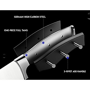 enowo Chef Knife Ultra Sharp Kitchen Knife Set 3 PCS,Premium German Stainless Steel Knife with Finger Guard Clad Dimple,Ergonomic Handle and Gift Box