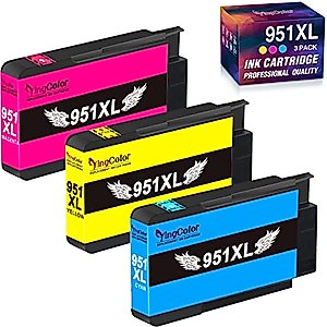 YingColor Compatible Replacement for HP 951XL Ink Cartridges Combo Pack Work for Officejet Pro 8610 8600 8615 8620 8625 8630 8100 276dw 251dw (1 Cyan 1 Magenta 1 Yellow)