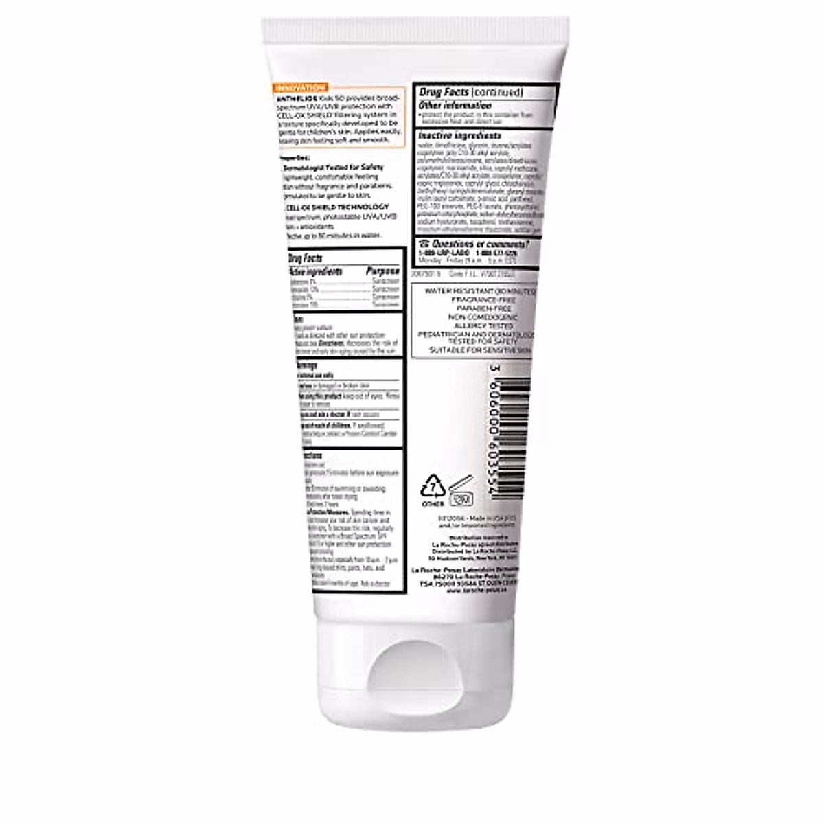 La Roche Posay Anthelios Kids Gentle Lotion Sunscreen SPF 50, Kids Sunscreen for Face and Body, Oxybenzone Free, Pediatrician and Dermatologist Tested