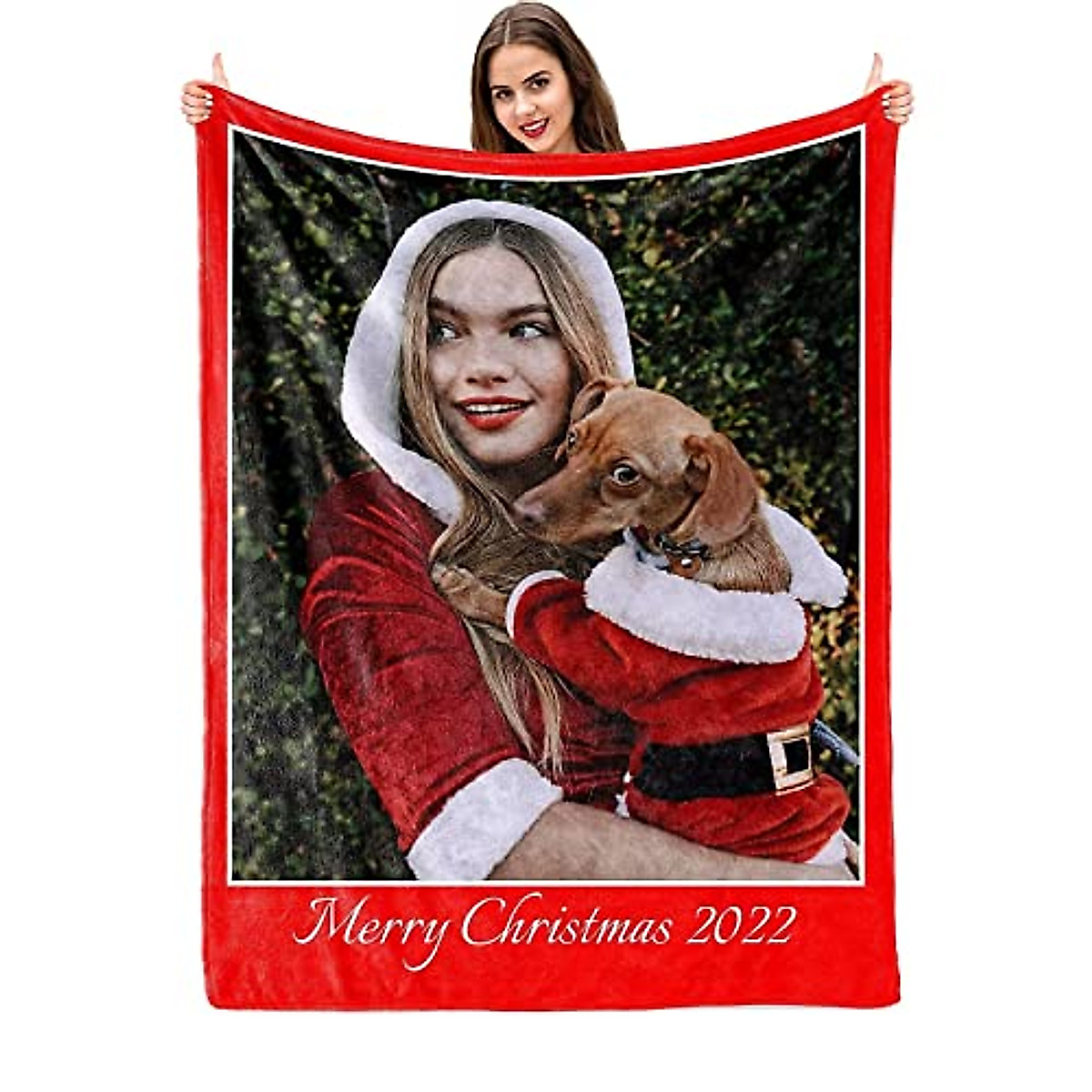 MNVNMS Personalized Photo Blanket Custom Blanket with Picture Customized Fleece Throw Blanket for Adults, Kids 60"x80"