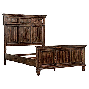Coaster Home Furnishings Avenue Traditional Wood Eastern King Size Panel Bed Frame 68-inch Headboard Weathered Burnished Brown 223031KE