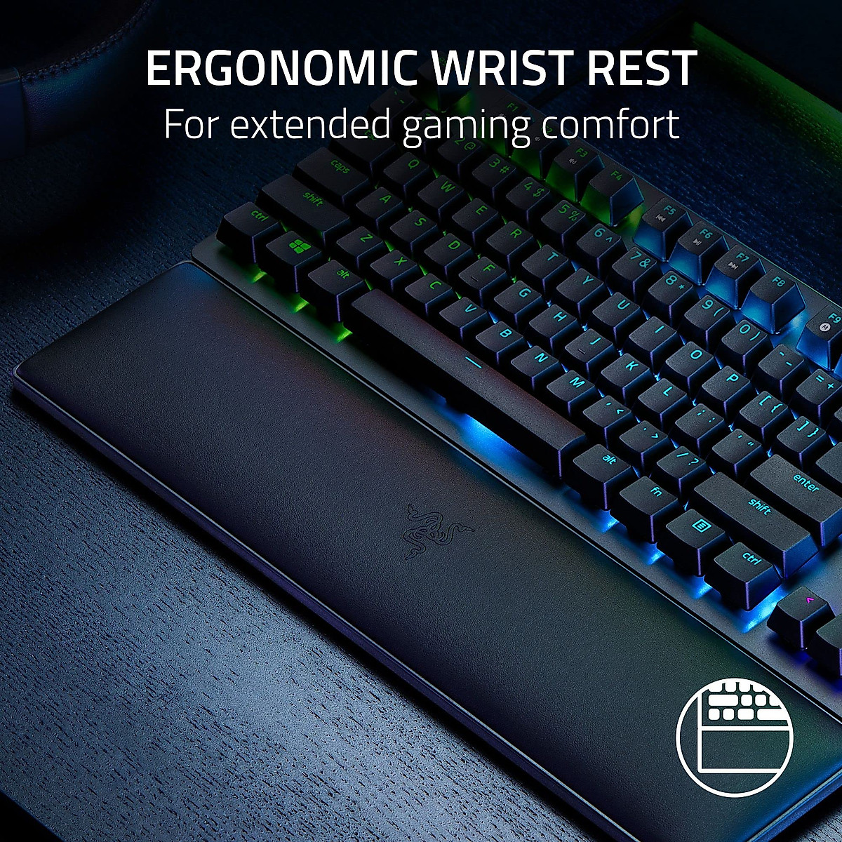 Razer Huntsman V2 TKL Tenkeyless Gaming Keyboard: Fast Linear Optical Switches Gen2 & 8000Hz Polling Rate - Detachable Type-C Cable - PBT Keycaps - Ergonomic Wrist Rest - Quartz Pink