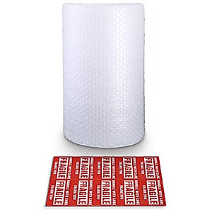 Bubble Cushioning Wrap Rolls, 3/16" x 12" x 15' ft Total, Perforated Every 12" for Packaging, Shipping, Mailing