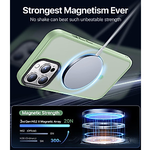 Maozis Magnetic Designed for iPhone 12 Pro Max Case [Compatible with Magsafe][Military Grade Drop Protection] Protective Shockproof Translucent Matte Slim Phone Case for iPhone 12 Pro Max, Mint Green