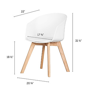 South Shore Flam Dining Chairs, 2, White and Wood