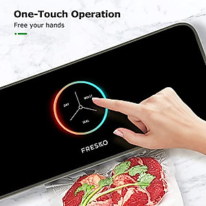 FRESKO Full Automatic Vacuum Sealer Machine for seal a meal, LED Touch Food Sealer with Bags, ETL Certified (White)