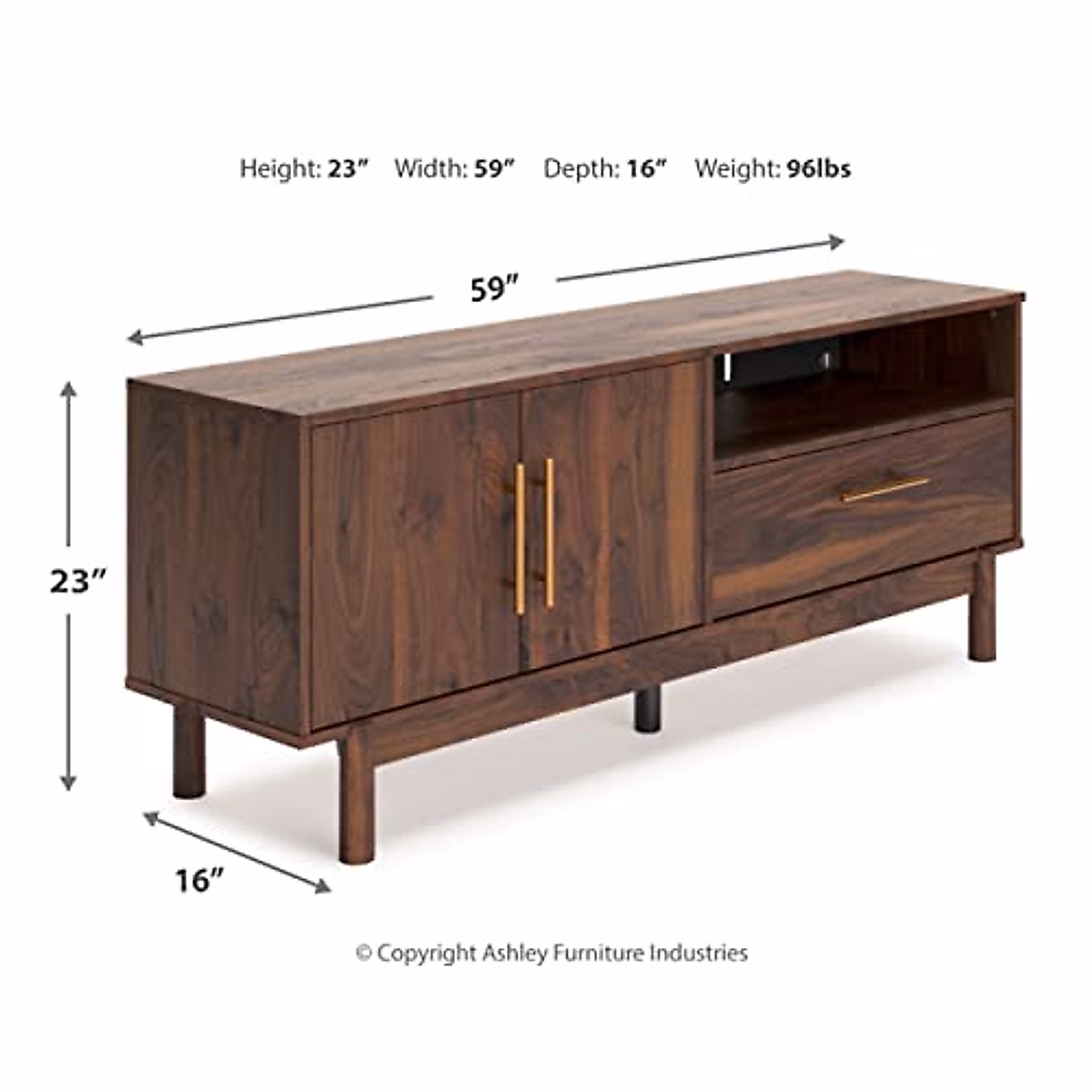 Signature Design by Ashley Calverson Rustic Medium TV Stand Fits TVs up to 63", Brown