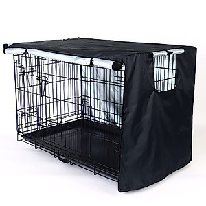 kefit Dog Crate Cover 42 inch, Kennel Cover for Dog Cage, Black