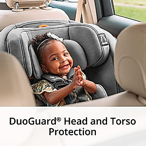 Chicco OneFit ClearTex All-in-One Car Seat, Rear-Facing Seat for Infants 5-40 lbs, Forward-Facing Car Seat 25-65 lbs, Booster 40-100 lbs, Convertible Car Seat | Slate/Grey