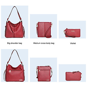 Montana West Tote Bag for Women Hobo Purses Leather Handbags Satchel Bags Red MWC-1001S-3RD