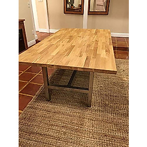 Brushed Stainless Table Legs, H-Frame Style - Any Size