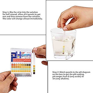 pH Test Strips 0-14, 0.5 Accuracy 100ct, Esee pH Strips pH Test Paper to Test Drinking Water, Food, Pools, Aquariums, Monitor Body pH Levels for Alkaline & Acid Using Saliva and Urine
