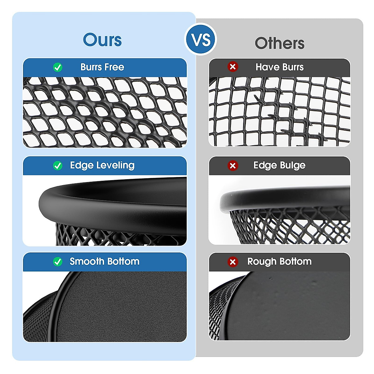 MaxGear Pen Holder for Desk, Premium Mesh Metal Pencil Holder Pen Cup Marker Holder Makeup Brush Holders, Desk Accessories & Workspace Organizers for Home, School & Office, Black, 3.7’’ Tall, 3 Pack