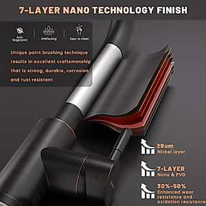 DAYONE Oil Rubbed Bronze Kitchen Faucet and Soap Dispenser, Bronze Kitchen Sink Faucet with Pull Down Sprayer, High Arch Single Handle Sink Faucet for Kitchen