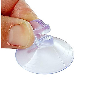 Clear Plastic Suction Cup Hooks - 4 cm (1-5/8 in) Wide, Set of 10, Pop Up Handles and Grips for Glass, Windows, Windshield, Metal, Tile, Kitchen, Bathroom Mirror, Shower Wall, Terrarium, Car Window