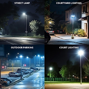2 Pack 300W LED Parking Lot Lights Adjustable Slip Fitter,Outdoor Lighting with Dusk to Dawn,39000LM,IP65 Waterproof,5000K,LED Street Shoebox Pole Lights,110-277V for Commercial Lighting ETL Listed