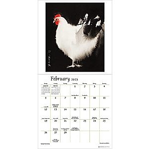 The Artful Chicken 2023 Wall Calendar: Brush & Ink Watercolor Paintings