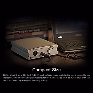 aune X7s 2021 Class-A Headphone Amplifier with Balanced XLR Out 6.35mm Headphone Out/RCA Preamp Out Line Out/RCA Line in, 3 Gain Levels, for Headphones/Earphones/IEMs/Active Speakers/Power Amps