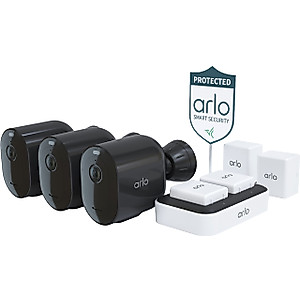 Arlo - Pro 4 Spotlight Camera Security Bundle - Black