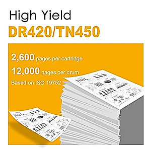 KALOKING Compatible Toner Cartridge and Drum Unit Replacement for Brother TN420 TN-420 TN450 TN-450 DR420 DR-420 for DCP-7060D 7065DN HL-2240 2270DW 2280DW MFC-7360N 7460DN 7860DW (1 Drum & 1 Toner)