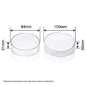 ULAB Glass Petri Dishes, Tissue Culture Plate, Dia.100x20mm, 3.3 Borosilicate Glass Material, Pack of 5, UMS1003