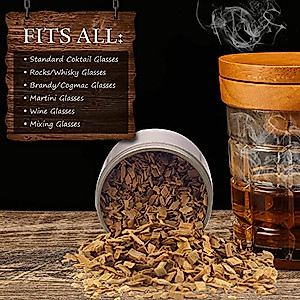 MTRSUE 4 X 2.1Oz Natual Wood Chips for Cocktail Smoker, Smoker Woodchips Kit for Smoking Gun, Electric Smoker,BBQ (Apple, Oak, Pecan, Cherry) Sawdust for Bar and Kitchen