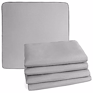Glogex Outdoor Cushion Covers for Patio Furniture - Gray 24x24x4, Set of 4 Waterproof Patio Cushion Slipcovers Replacement, Outdoor Furniture, Chair, Sofa, Couch