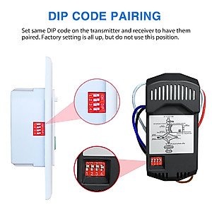 Ceiling Fan Remote Control Kit, Universal Wall Mount Fan Switch Replacement for Hampton Bay Harbor Breeze Hunter, UC9050T Wired Transmitter & R28 Receiver Kit, Fan 3 Speed Adjustable and Light Dimmer