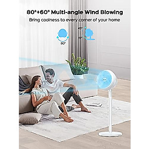 ZICOOLER Pedestal Fan for Bedroom, 28dB Ultra Quiet Standing Fan for Home Bedroom, 80°+60° Oscillating Floor Fans with 3 Speeds, Portable Stand Fan Desk Fan 2-in-1 Air Circulator Fan