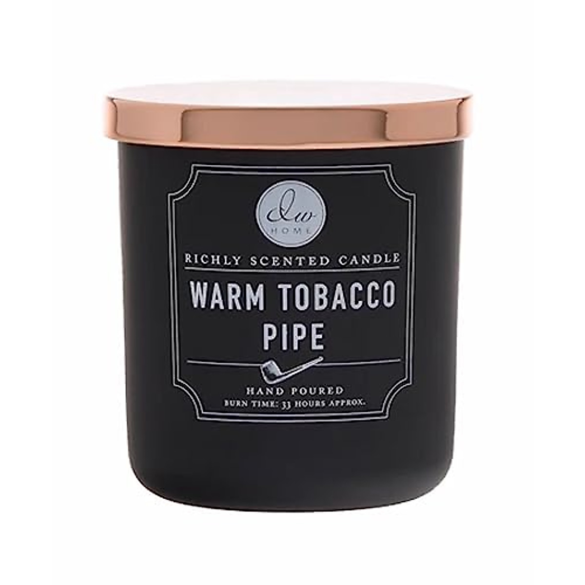 DW Home Medium Warm Tobacco Pipe Candle in Glass Jar with Copper Lid- 9.21 Oz.