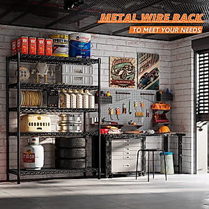 REIBII 5-Shelf Wire Shelving,Storage Shelves Metal Shelves for Storage,71’’H Adjustable Garage Shelving Heavy Duty Storage Rack Pantry Shelf Kitchen Shelving,71’’H X35.4’’W X13.7’’D