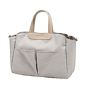 Baby Diaper Caddy Bag - Diaper Caddy Tote Baby Stroller Bag Nursery Storage Bin for Diapers, Wipes & Toys Mini Diaper Bag With Stroller Hooks (Beige)