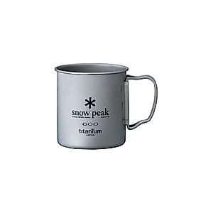 Snow Peak Lightweight Single Wall Titanium Backpacking, Camping Mug (600)