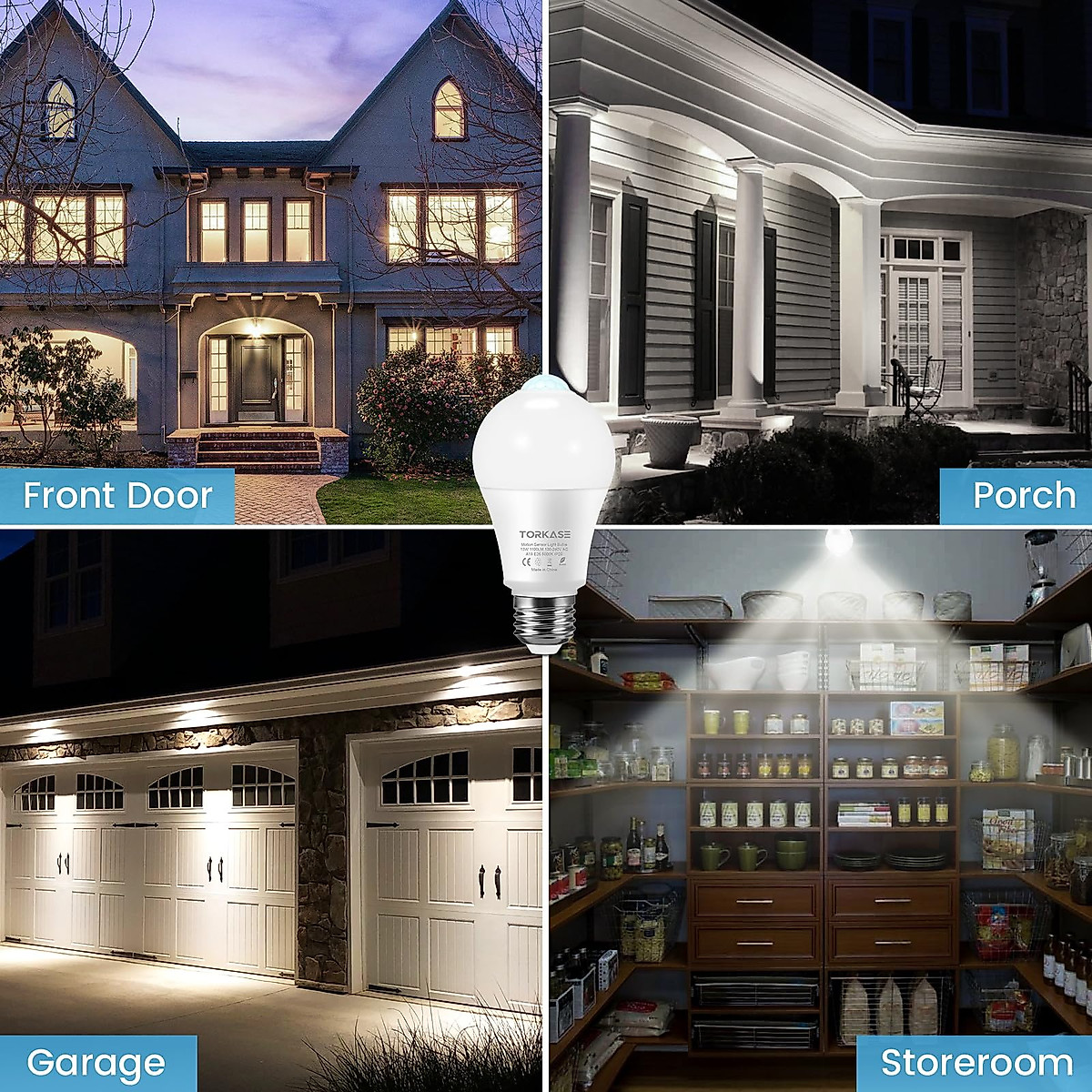 Motion Sensor Light Bulbs, 13W (100Watt Equivalent), Motion Activated Dusk to Dawn Security LED Bulb, 5000K Daylight, Energy-Efficient, for Indoor and Outdoor Lighting, Porch, Stairs, Hallway 1Pack
