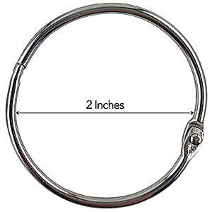 Clipco Book Rings Large 2-Inch Nickel Plated (50-Pack)