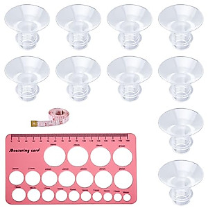 10pcs Breast Pump Flange Insert, 5 Sizes Silicone Flange Insert Replacement with Double-Sided Nipple Ruler for S1/S2/S9/S10/S12 Spectra Flange Breast Pump Guard Shields, Breast Pump Accessories