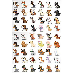 Fiomia Dogs Temporary Tattoo cartoon Sticker Face Decal Body Glitter for children kids girls Waterproof Removable 54 Designs 3 Sheets
