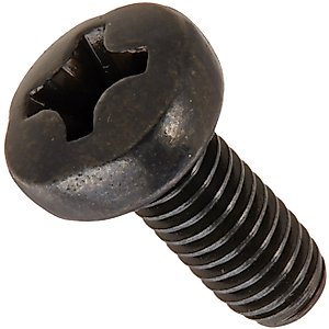 Small Parts M3.58D7985AB Steel Pan Head Machine Screw, Black Oxide Finish, Meets DIN 7985, #1 Phillips Drive, M3.5-0.6 Thread Size, 8 mm Length, Fully Threaded, Import (Pack of 100)