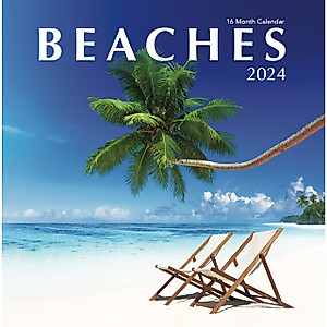 Tropical Beaches 2024 Hangable Wall Calendar - 12" x 24" Open - Sturdy & Thick Large Full Page 16 Months & Travel Vacation Beach Paradise Photography Photo Gift- Organizing & Planning - Includes 2023