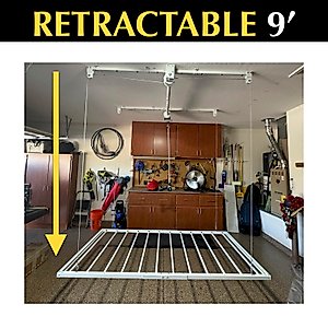 E-Z Garage Storage EZ Lift 4'x8' - No Power Required, Just Your Drill for Effortless Use! Holds 800 lbs with Rock-Solid Stability. A Game-Changer in Overhead Storage Solutions!