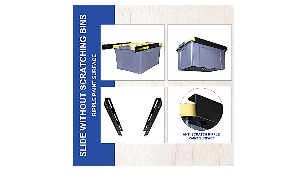 TOPOWN 4-Set Overhead Storage Bin Rack for Four Bins Garage Ceiling ...