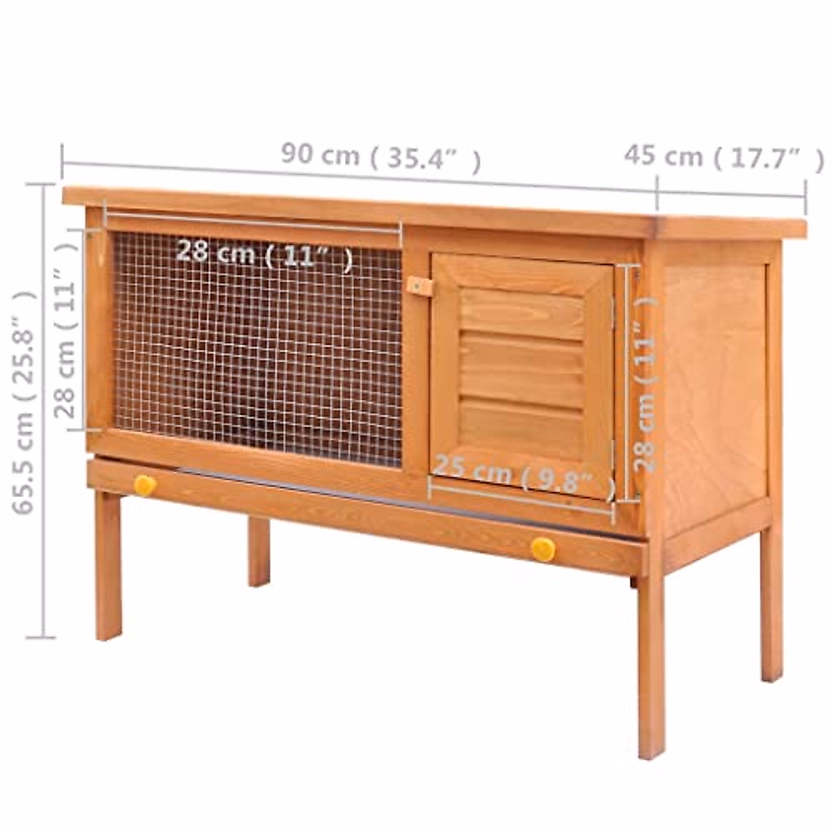 Online Gym Shop CB17590 Outdoor Wooden Chicken Coop Rabbit Hutch Small Animal House Pet Cage 1 Layer - 36 in.