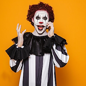 Wismee Clown Makeup Black White Red Cream Face Body Paint Clown Joker Zombie Vampire Skeleton Halloween Costume Fantasy Makeup Fancy Dress Up Cosmetics Set Oil Painting Art (White Red Black)