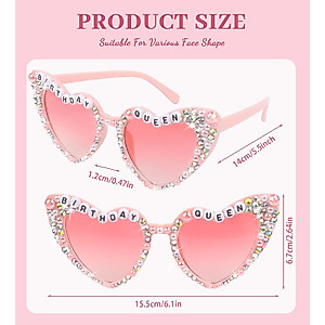 Birthday Glasses for Women- 'Birthday Queen' Birthday Sunglasses for Happy Birthday Party Gifts Accessories Party Favors (Pink)
