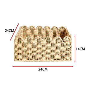 FLCPJGV Sundries Basket Laundry Basket Kithchen Tool Dirty Clothes Basket Storage Organizer for Snacks Sundries Pastries Drinks, 24x24x14CM