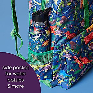 Highlights Backpack for Kids, 17-Inch Weather-Resistant Backpacks for Boys and Girls, Elementary School Kids Bags, Ages 5-9 (Dinosaur Glow-in-the-Dark - Green)