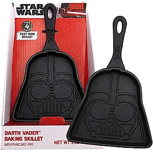 Ross Acquisition Inc. Star Wars DIY Pancake Making Kit,Mandalorian The Child and Darth Vader Shaped Cast Iron Skillets with Mix for Pancakes,Baking Gift Sets,Set of 2